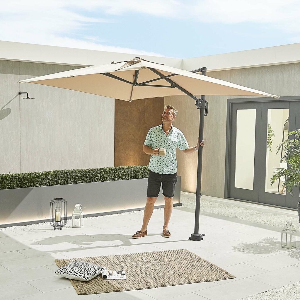 Nova Apollo Cantilever Parasol 3m x 2m Rectangular Beige - Romerils Jersey