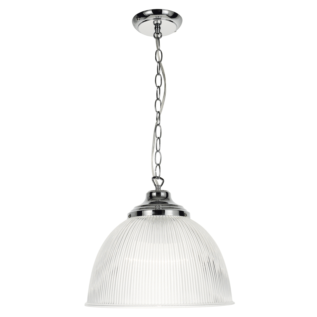 Edna Pendant Ribbed Glass Polished ChromeRibbed Glass - Romerils Jersey