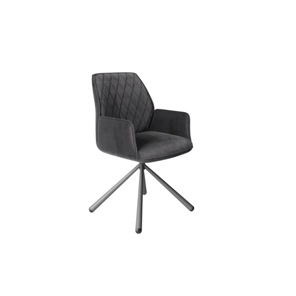 Zanetti Swivel Dining Chair Dark Grey - Pair - Romerils Jersey