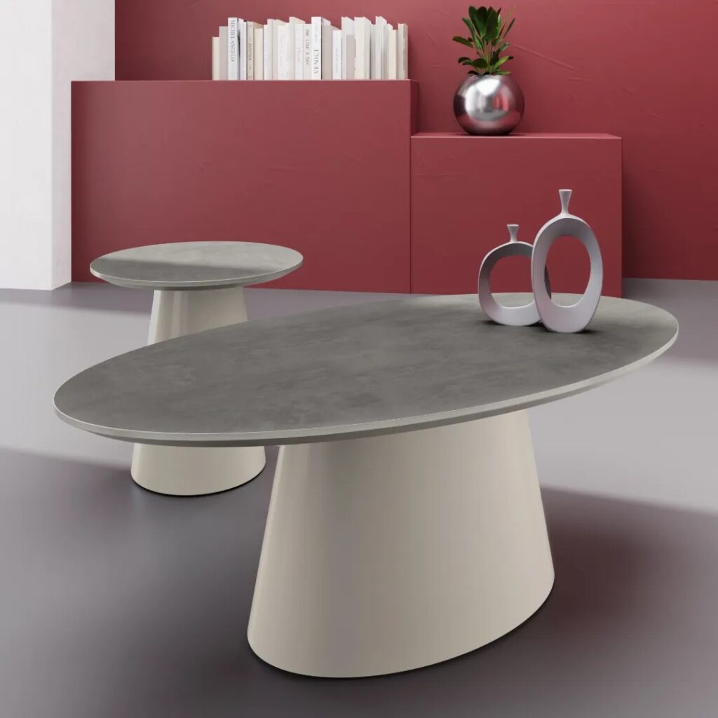 Simoni Light Grey Melamine Side Table - Romerils Jersey