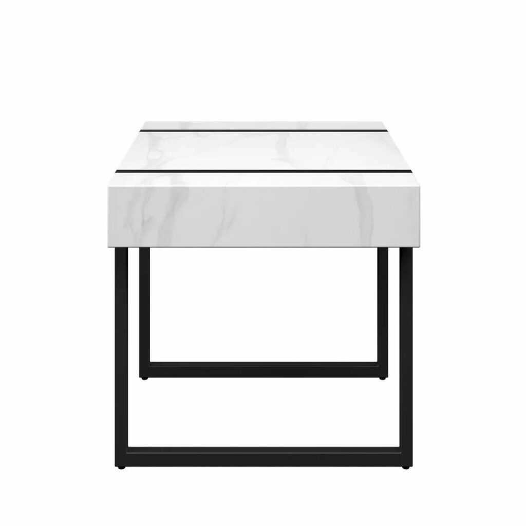 Montblanc White Marble Effect Side Table - Romerils Jersey