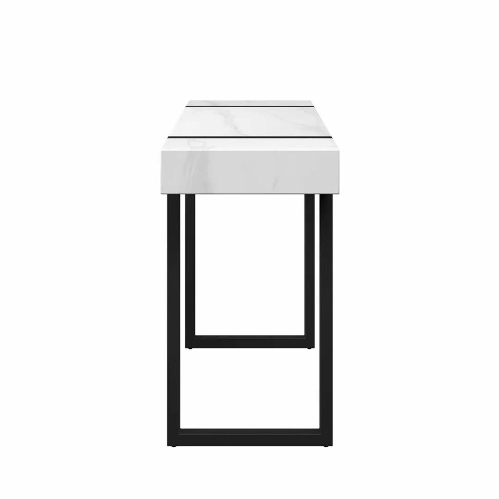 Montblanc White Marble Effect Console Table - Romerils Jersey