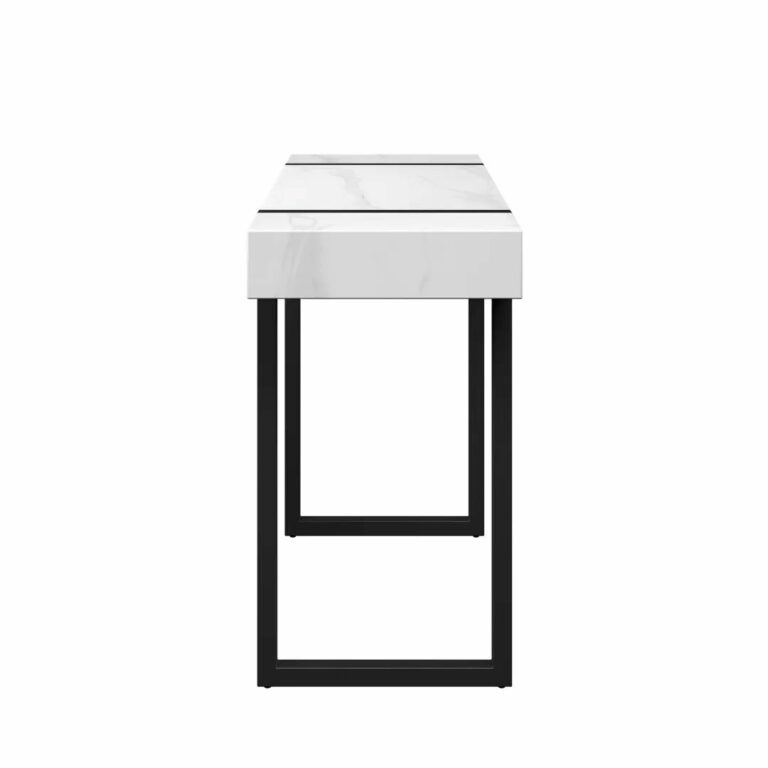 Montblanc White Marble Effect Console Table - Romerils Jersey
