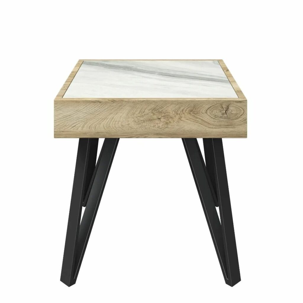 Viking White Ceramic Side Table - Romerils Jersey
