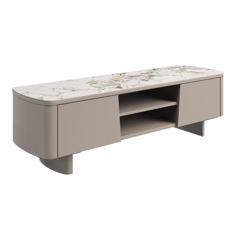 Castello White Ceramic TV Unit - Romerils Jersey